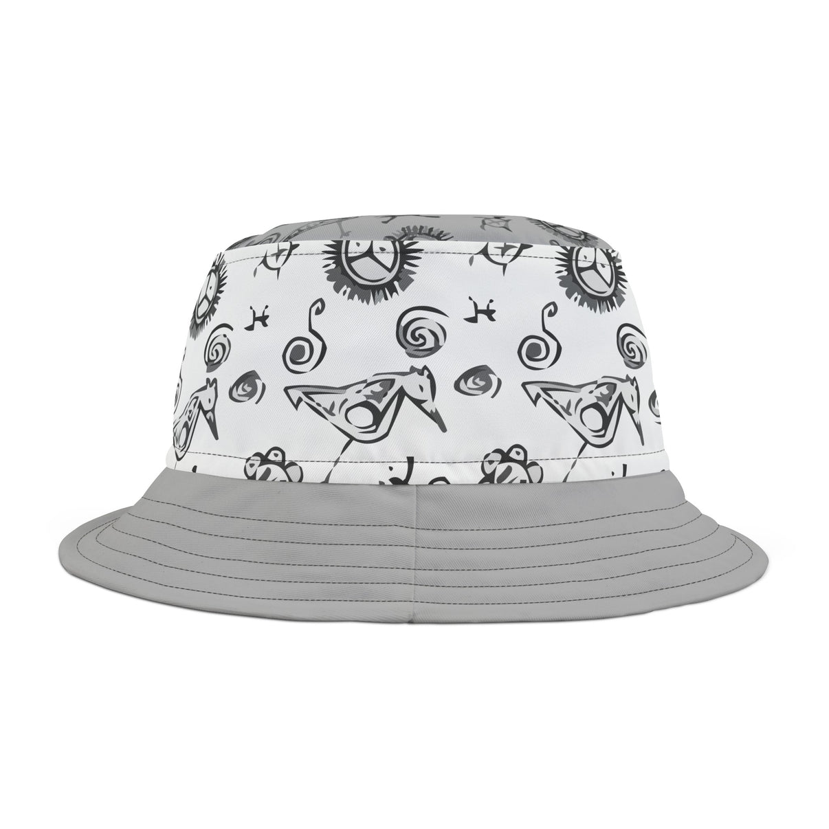 Gray and White Taino Symbols, Bucket Hat (AOP) – Little Borinken